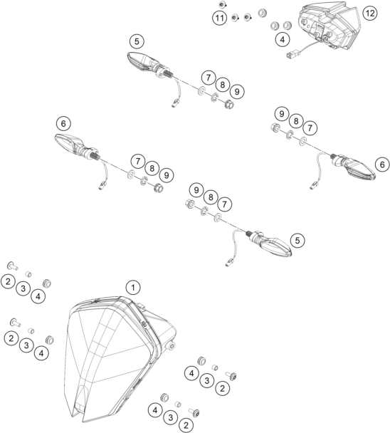 Lighting System для KTM 790 ADVENTURE, white - D.D 2026 (F9603Z4)