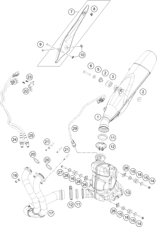 Exhaust System для KTM 790 DUKE L, orange 2026 (F9603ZO)